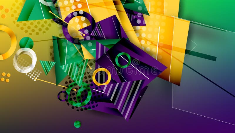 Abstract Background - Overlapping Circles, Rectangles, and Triangles ...