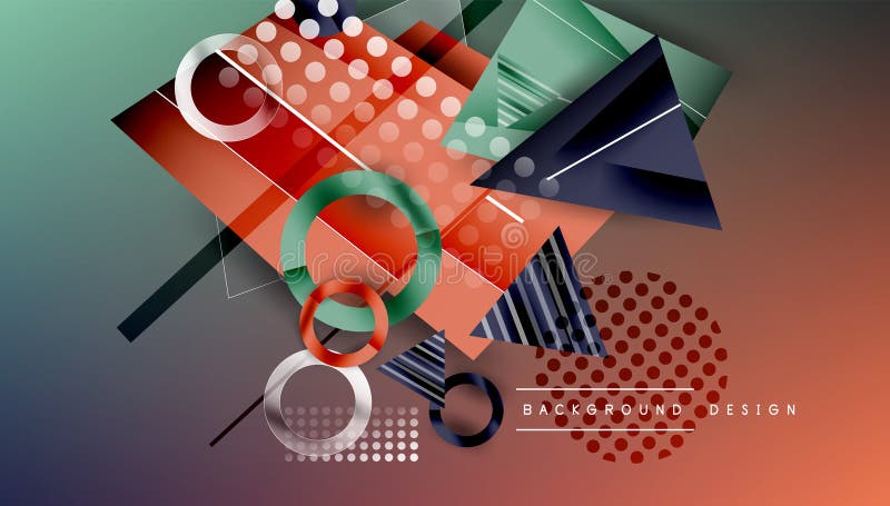 Abstract Background - Overlapping Circles, Rectangles, and Triangles ...