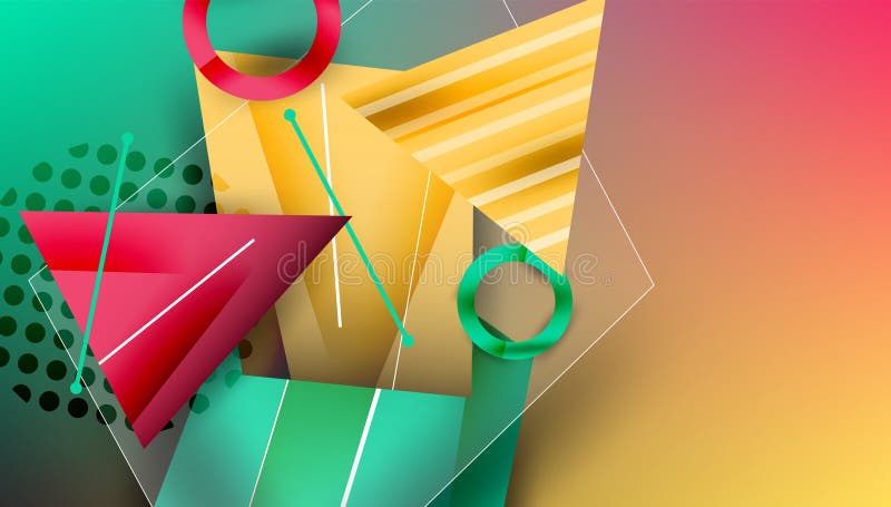 Abstract Background - Overlapping Circles, Rectangles, and Triangles ...