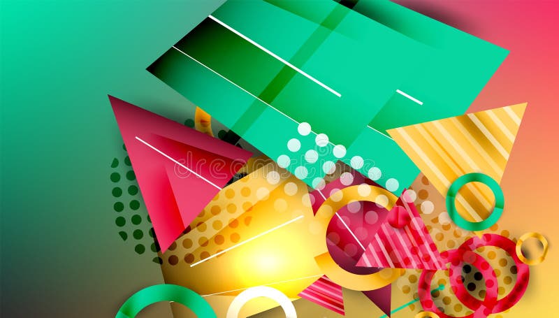 Abstract Background - Overlapping Circles, Rectangles, and Triangles ...