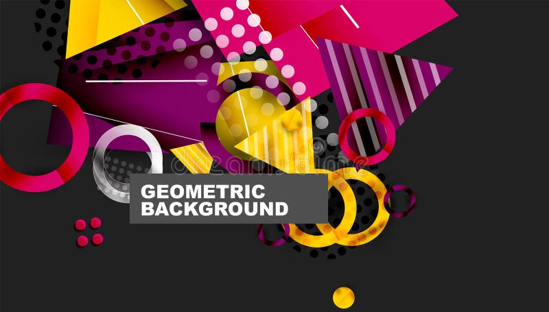 Abstract Background - Overlapping Circles, Rectangles, and Triangles ...