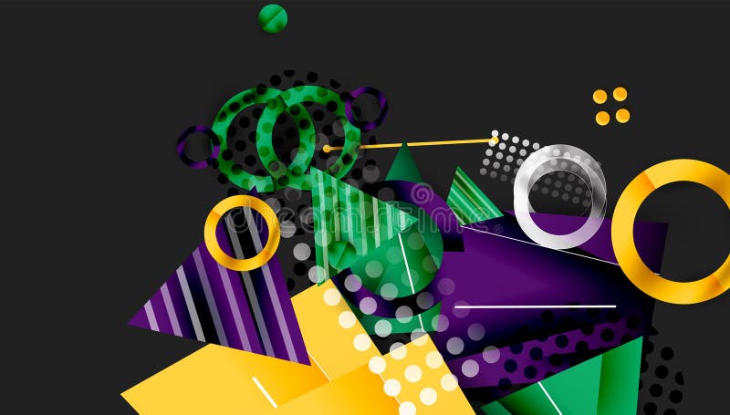 Abstract Background - Overlapping Circles, Rectangles, and Triangles ...