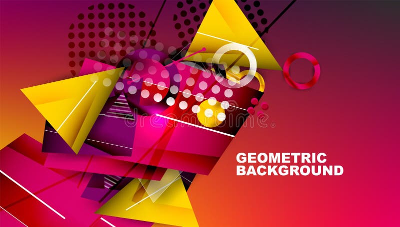 Abstract Background - Overlapping Circles, Rectangles, and Triangles ...