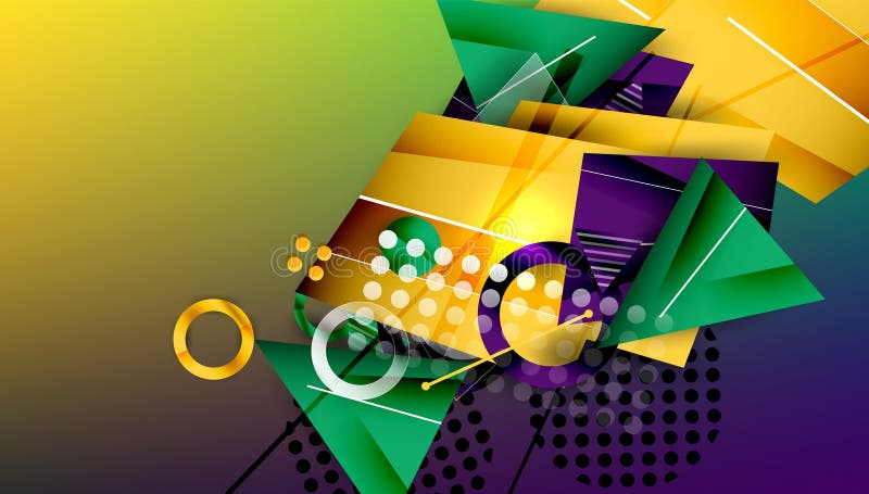 Abstract Background - Overlapping Circles, Rectangles, and Triangles ...