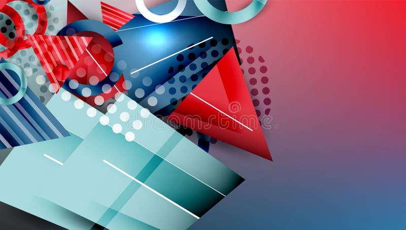 Abstract Background - Overlapping Circles, Rectangles, and Triangles ...