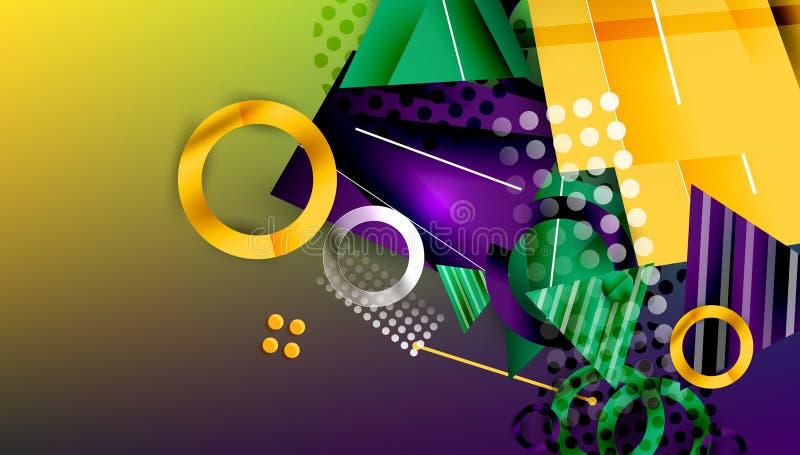 Abstract Background - Overlapping Circles, Rectangles, and Triangles ...