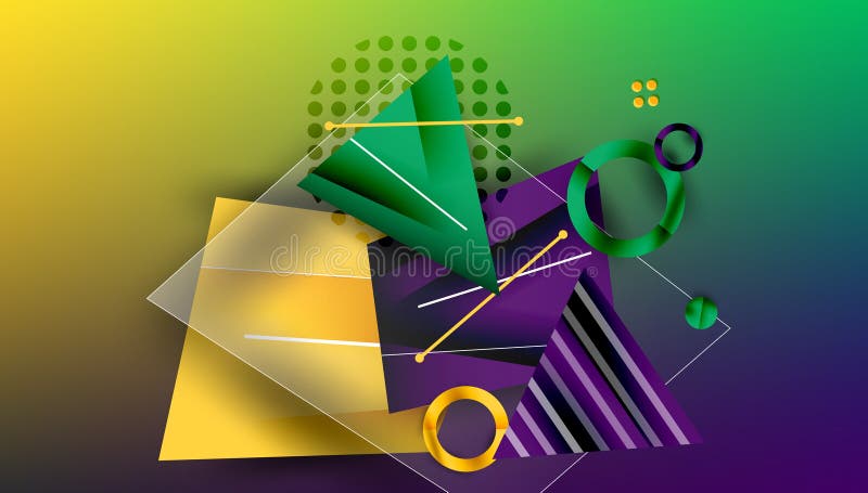 Abstract Background - Overlapping Circles, Rectangles, and Triangles ...