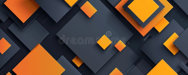 Abstract Background with Overlapping Dark and Orange Geometric Shapes ...