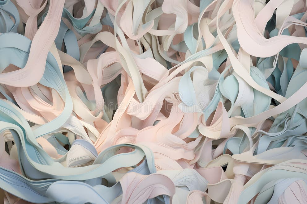 Abstract Background of Overlapping and Interweaving Pastel Ribbons ...