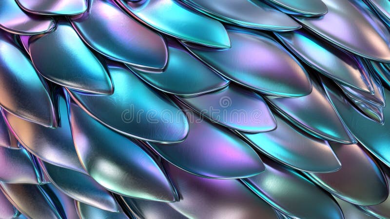 Abstract Background with Overlapping Metallic Scales Forming an ...