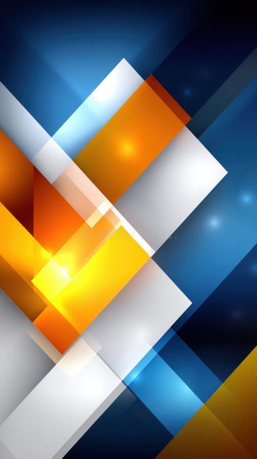 Abstract Background Overlapping Rectangles Blue Orange White Stock ...