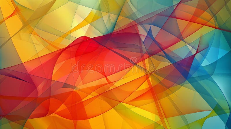 An Abstract Background with Overlapping, Transparent Shapes in Bright ...