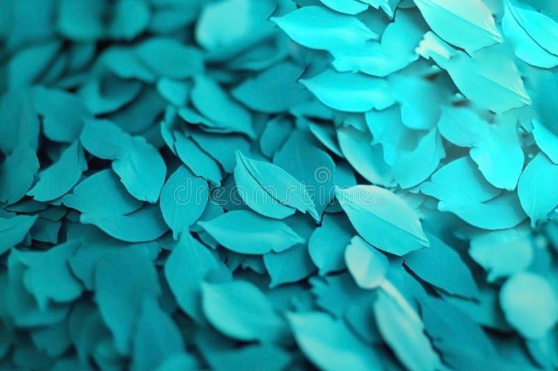 Abstract Background with Overlapping Turquoise Leaves Creating a ...
