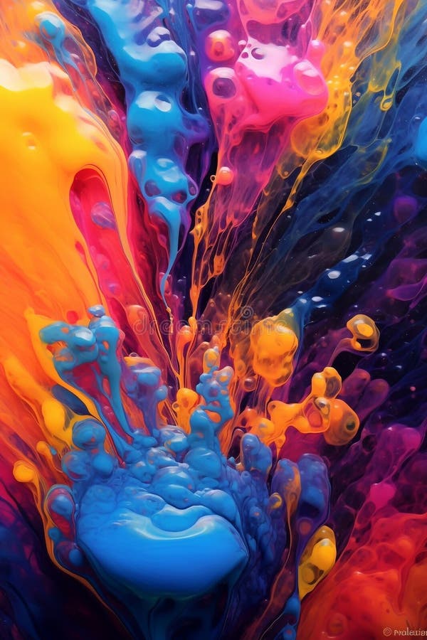 Abstract Background of Paint Mixing in Water. Colorful Abstract ...