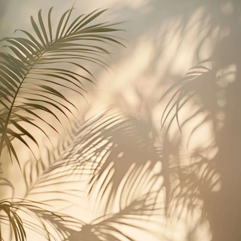 Abstract Background with Palm Leaves, Shadows and Sunlight. Vector ...