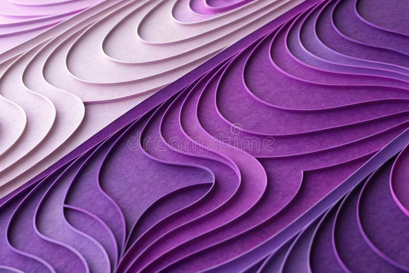 Abstract Background with Paper Cut Layers Composition in Purple. 3d ...
