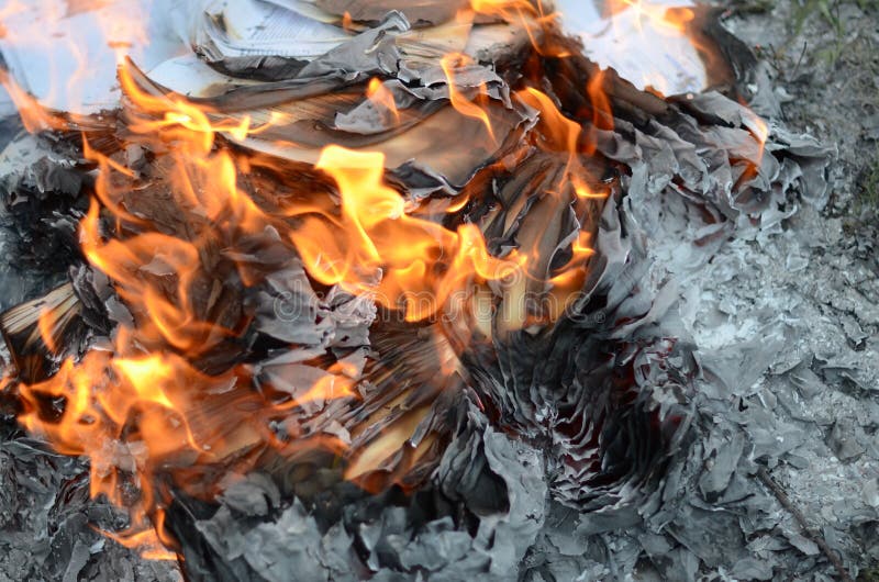 Paper was a fire burning stock photo. Image of blank - 20861720