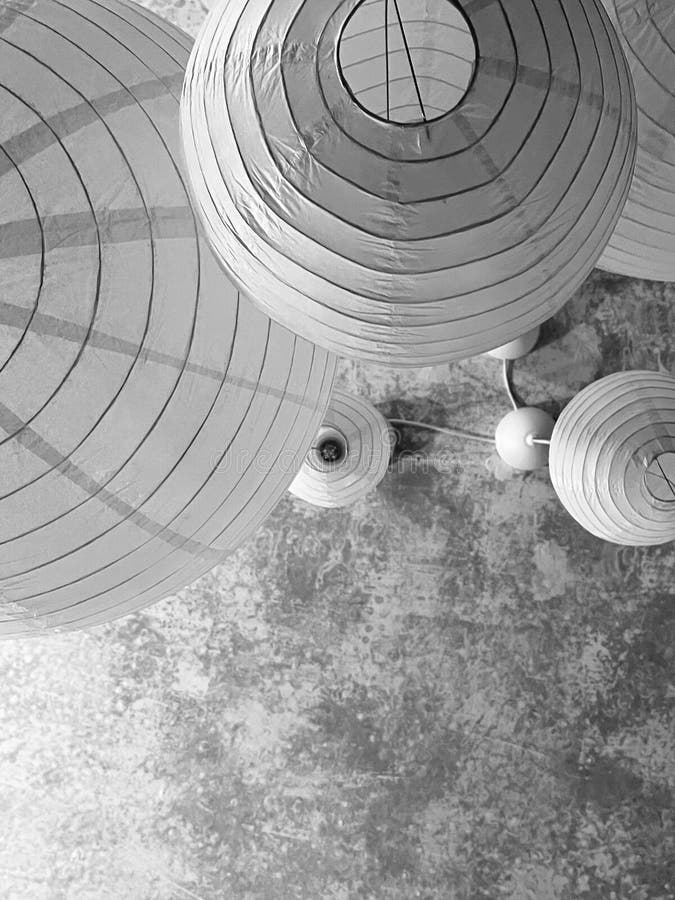 Abstract Background with Paper Lanterns on the Ceiling Stock Image ...