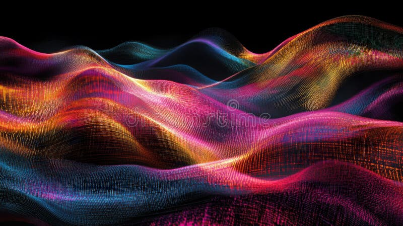 Abstract Background with Particles. Digital Sound Wave. Sound Wave ...