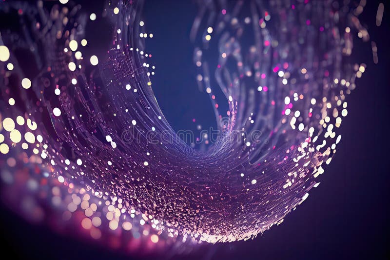 Abstract Background. Particles Form a Curved Surface. Glow Dust Wave ...