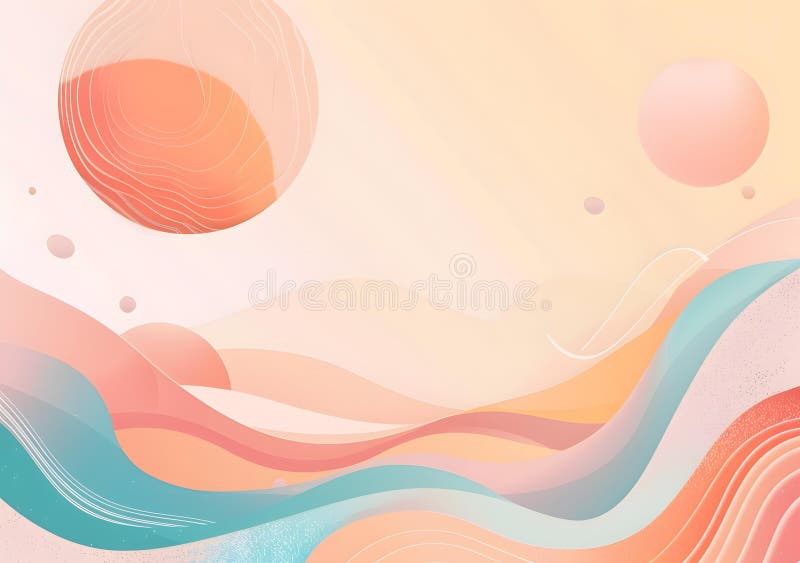 Abstract Background with Pastel Colors and Wavy Lines Generated Using ...