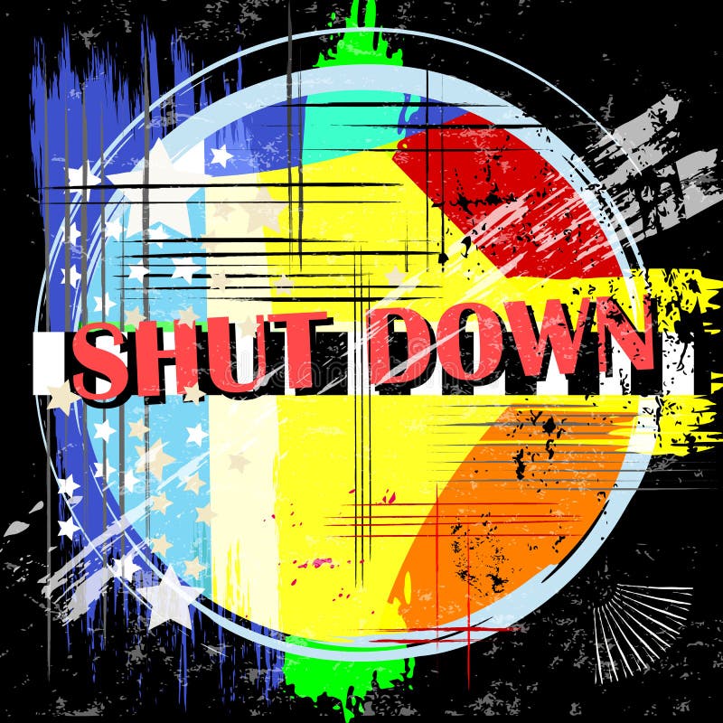 SHUTDOWN Message Text Logo, Symbol, Icon, Sign. Stock Illustration ...