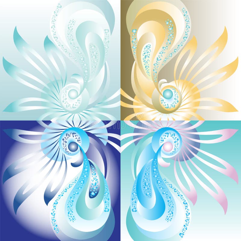 Abstract Background with a Pearl Stock Vector - Illustration of flower ...