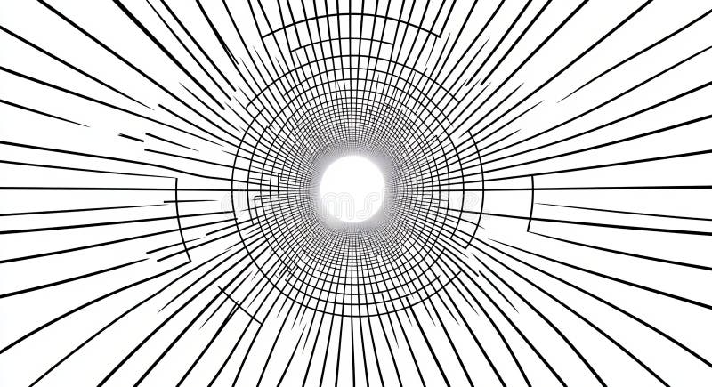 Abstract Background in Perspective, with Black Lines Forming a Wire ...