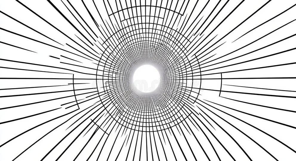 Abstract Background in Perspective, with Black Lines Forming a Wire ...