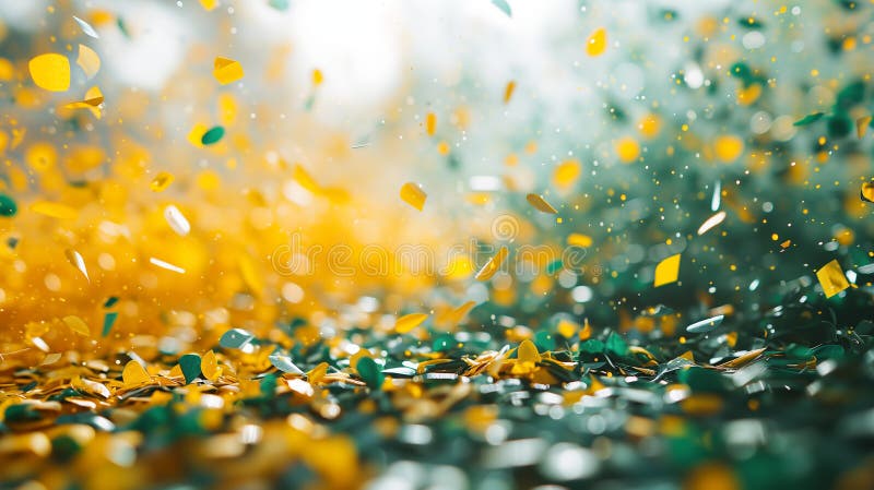 Abstract Background with Pieces of Shredded Paper, True and Yellow ...