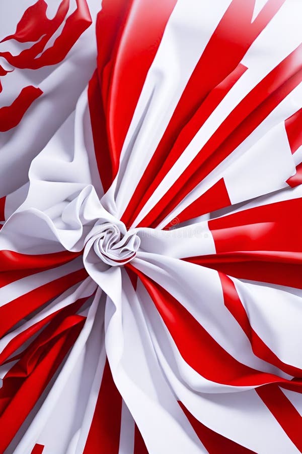 Abstract Background with Piles of Cloth Scattered in Red and White ...
