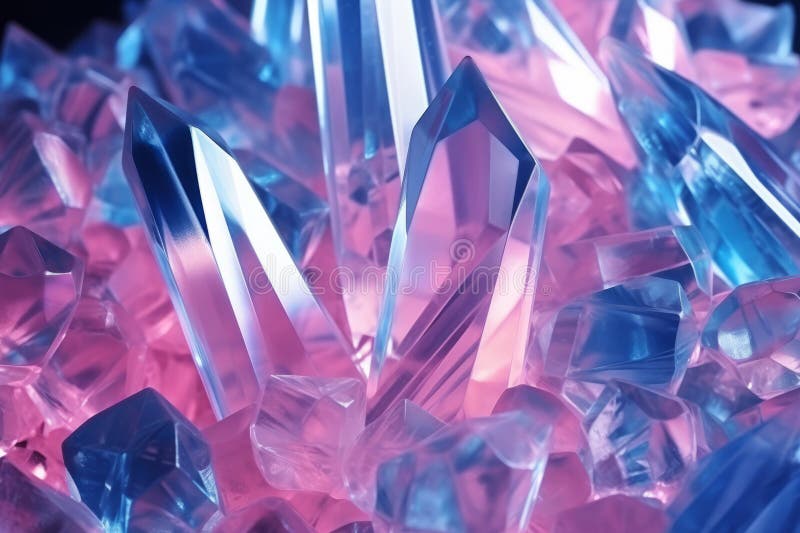 Abstract Background of Pink-blue Crystals with Refraction of Light ...