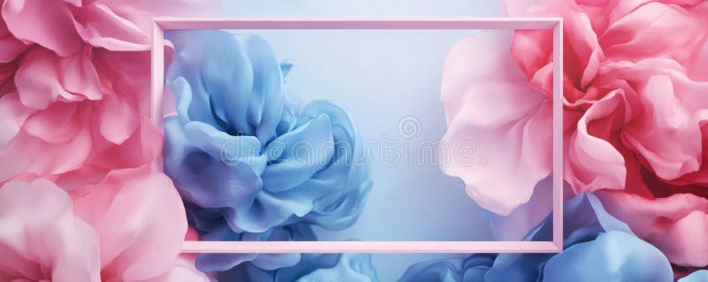 Abstract Background with Pink and Blue 3d Paint Splash Flowers Stock ...