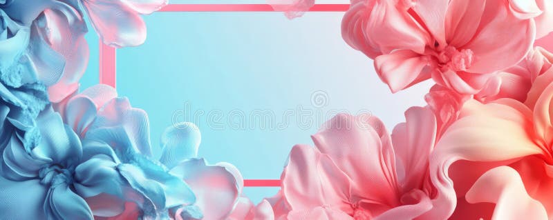 Abstract Background with Pink and Blue 3d Paint Splash Flowers Stock ...