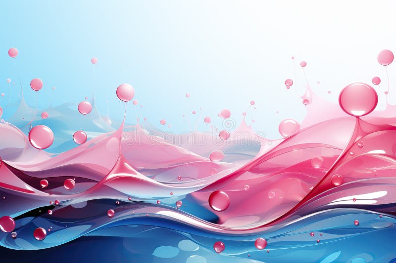 Abstract Background in Pink and Blue Background with Liquid Drops ...