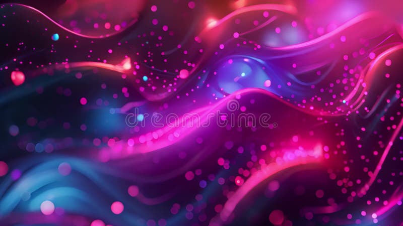 Abstract Pink and Blue Wavy Background with Glowing Lights Stock ...