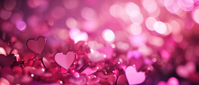 Abstract Background Pink Blur Hearts, Empty Space for Valentines Stock ...