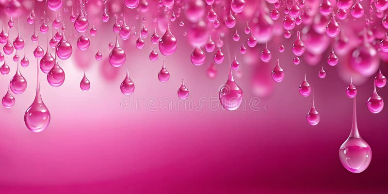 Abstract Background in Pink Color with Pink Drops from the Top ...
