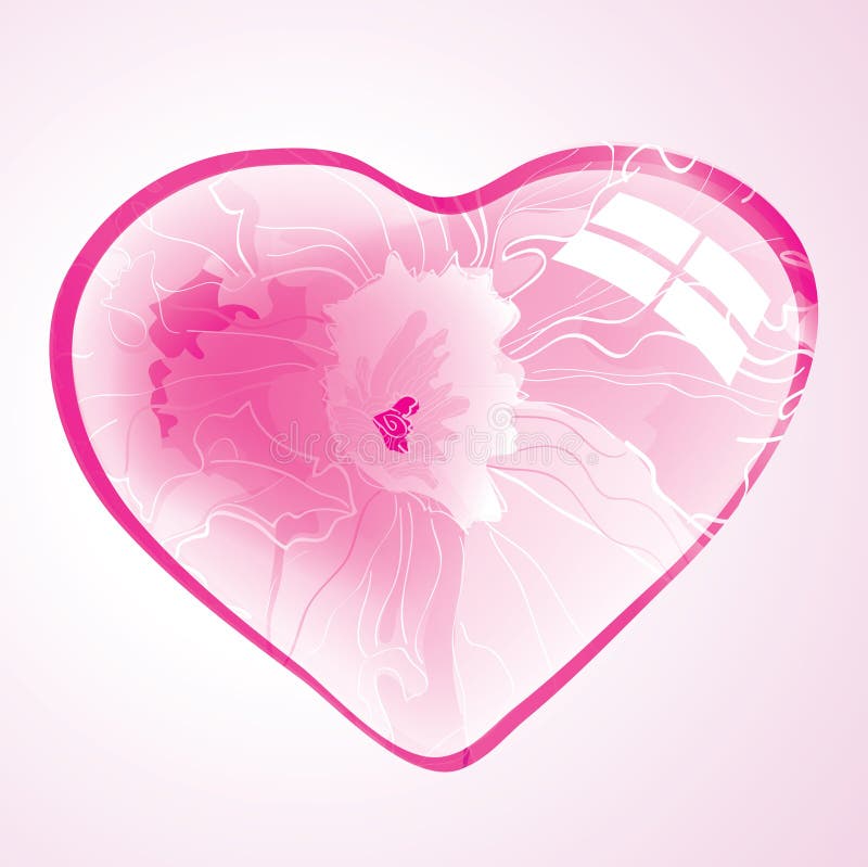 Abstract Background with Pink Floral Heart Stock Vector - Illustration ...