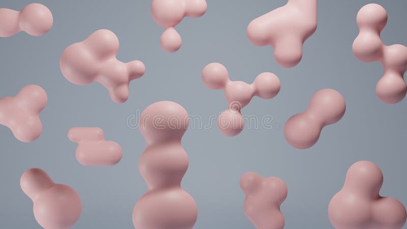 Abstract Background Pink Molecules 3D Rendering Stock Illustration ...
