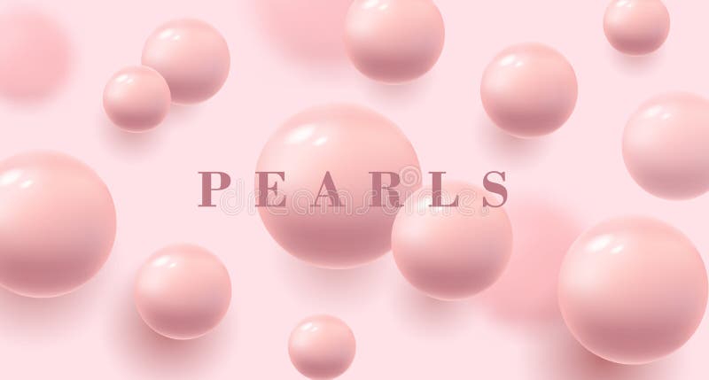 Abstract Background with Pink Pearl Realistic 3d Spheres Flying in ...