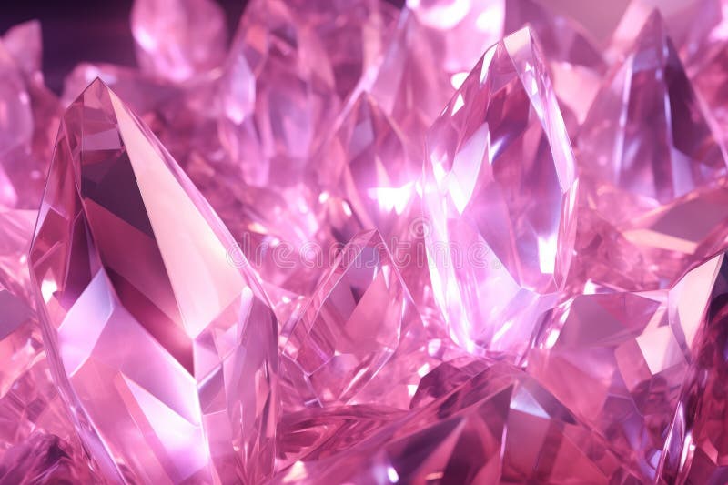 Abstract Background of Pink Shining Crystals with Refraction of Light ...