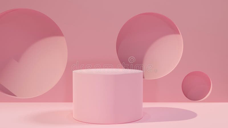 Background of Pink Stand for Product Presentation Withe Minimal Shape ...