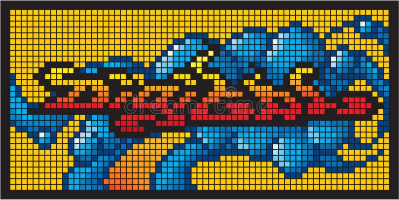 Abstract Background with Pixel Art Graffiti Stock Vector - Illustration ...