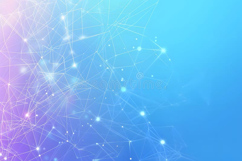 Abstract Polygonal Network on Blue Gradient Background Stock ...