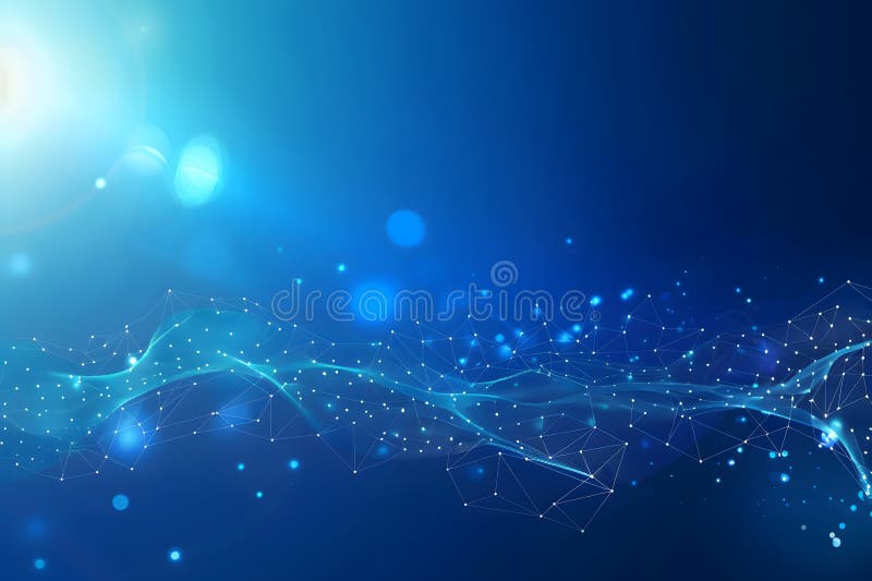 Abstract Polygonal Network on Blue Gradient Background Stock ...