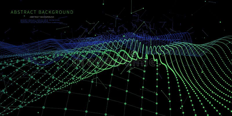 Abstract Background With Polygonal Noisy Grid Connecting Dots On Dark Analytics Data Algorithms