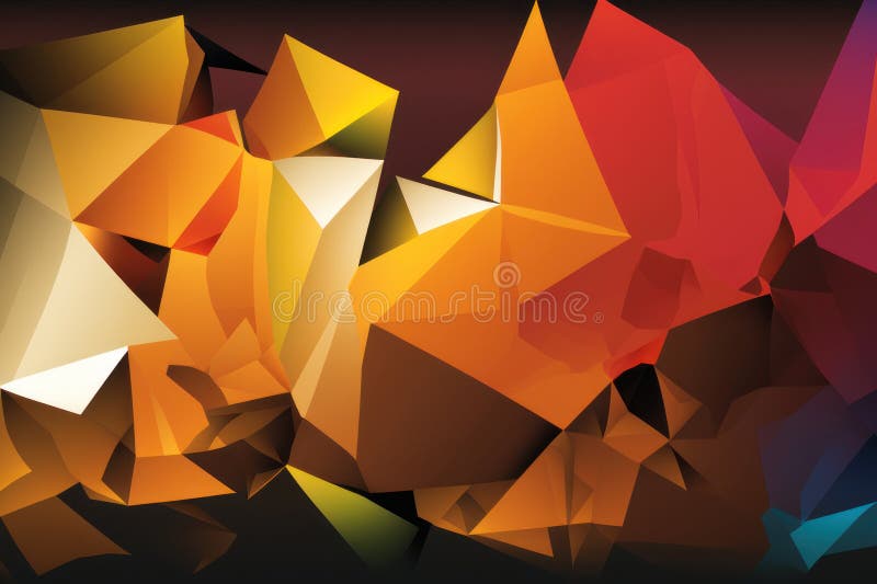 Abstract Background, Polygons, Orange and Yellow Colors. AI Generative ...
