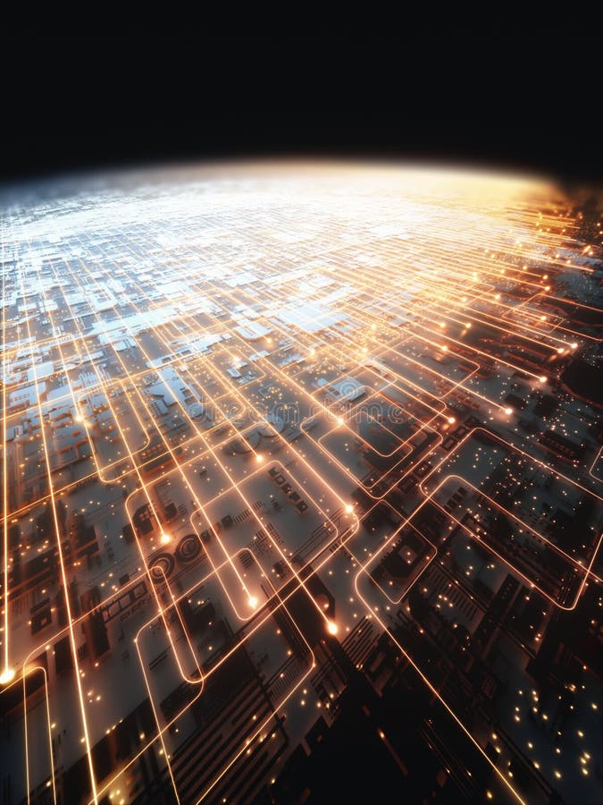 Abstract Background Power Network Connection Stock Illustration ...