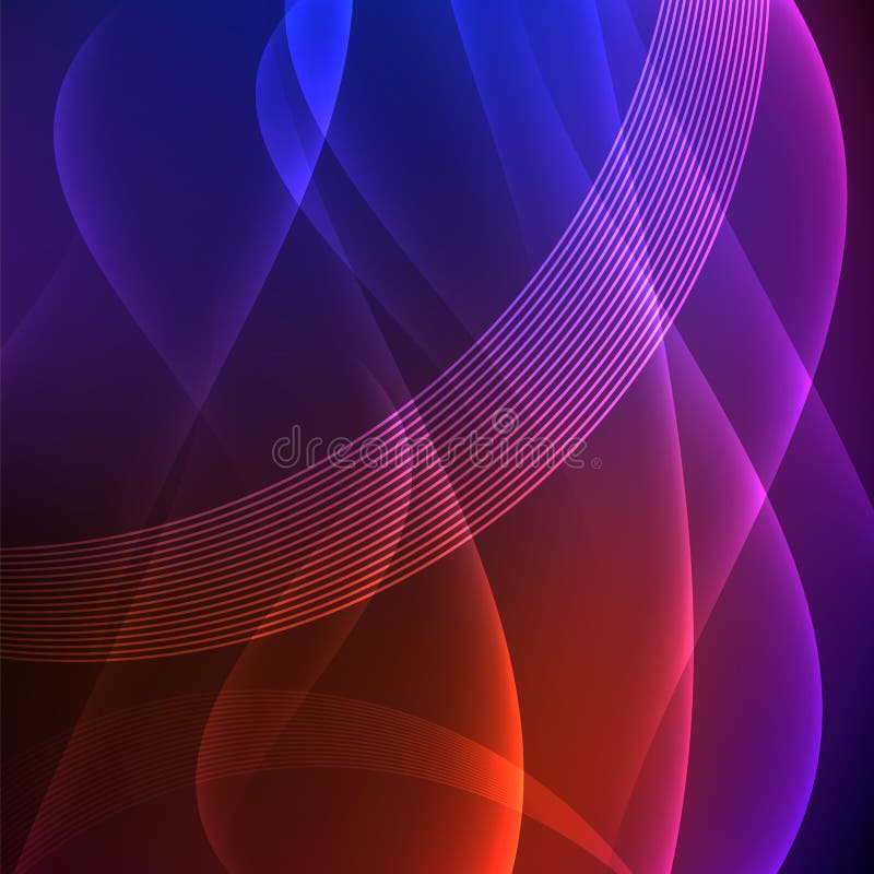 Blending Art, Line Neon Abstract with Waves, Colorful Background Stock ...